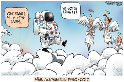 POLITICAL ILLUSION: Cartoonists Salute Neil Armstrong