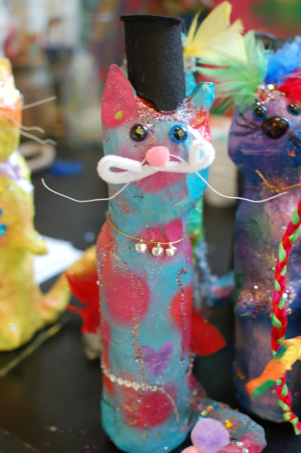 Sunnyside Art House: Colourful Paper Mache Cats
