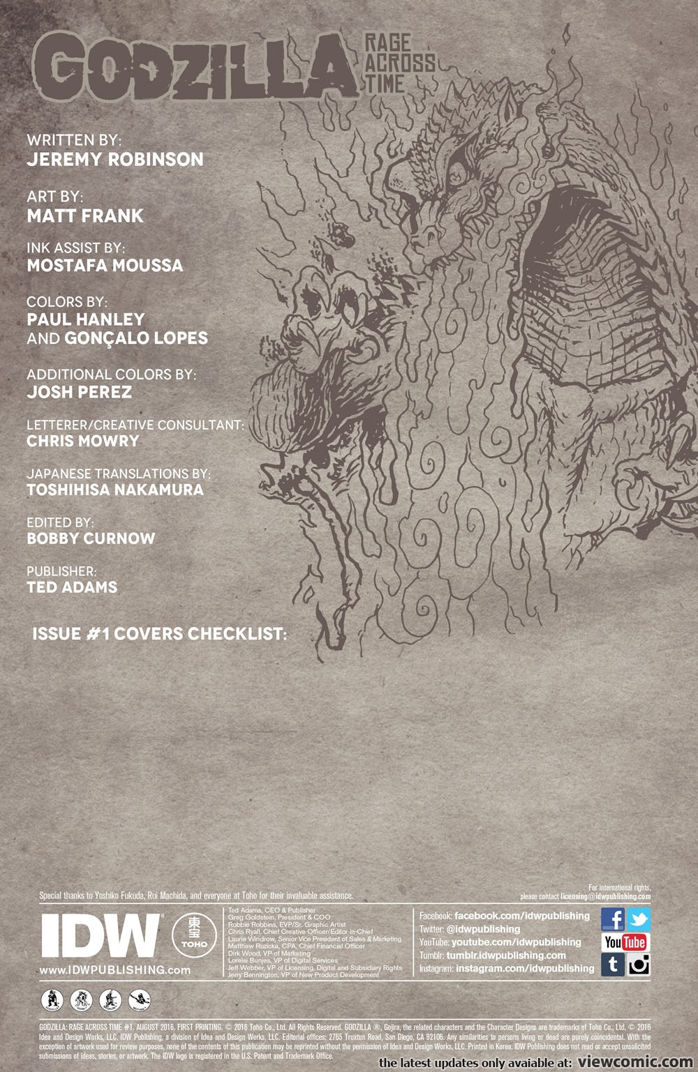 Godzilla: Rage Across Time (IDW Publishing) - Issue #1 | OceComic