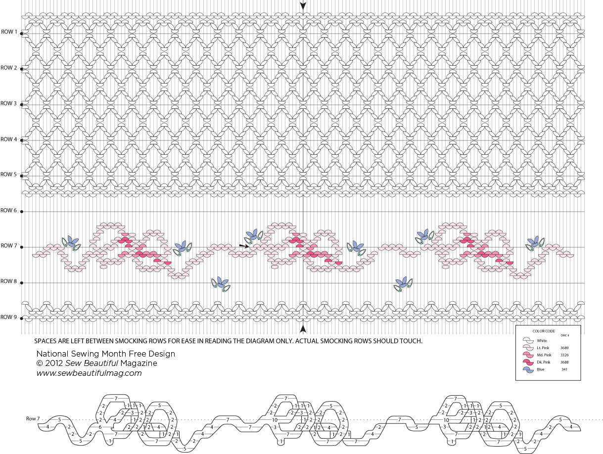 Sew Beautiful Blog: Free Daily Design: Pink Bows Smocking Plate