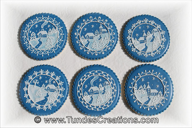 The Gingerbread Artist: Snowy landscape Christmas cookies