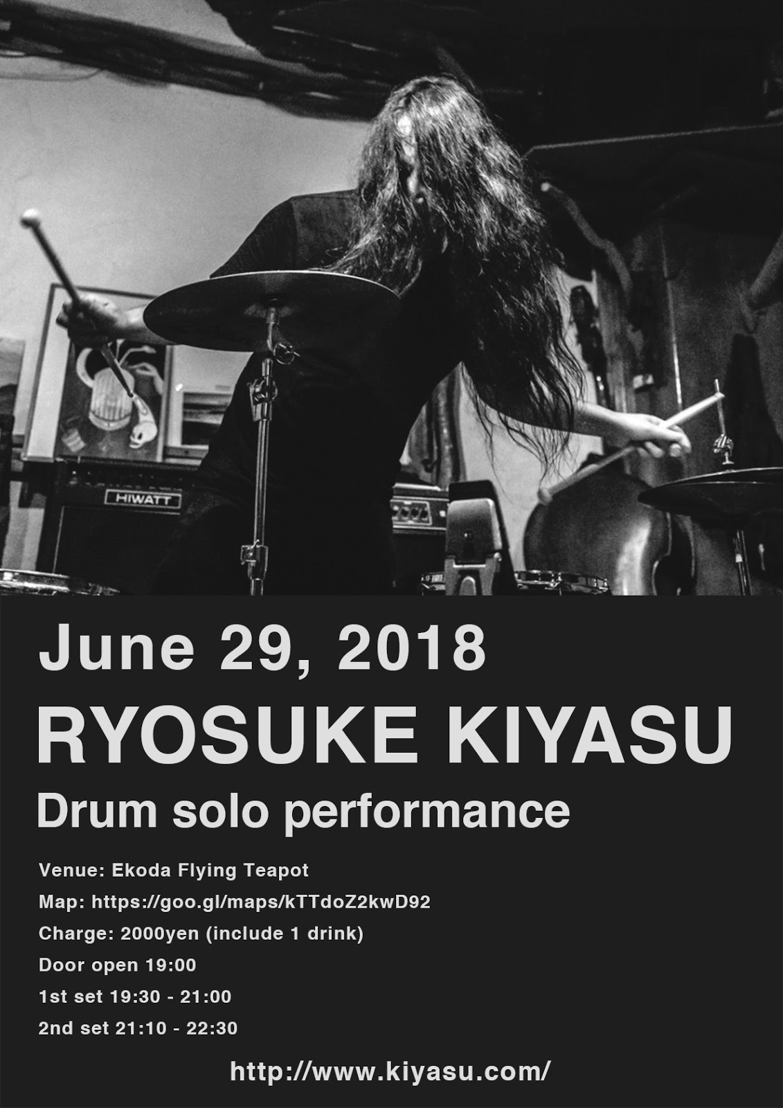 Ryosuke Kiyasu: June 29,2018 Ryosuke Kiyasu drum solo at Ekoda Flying ...