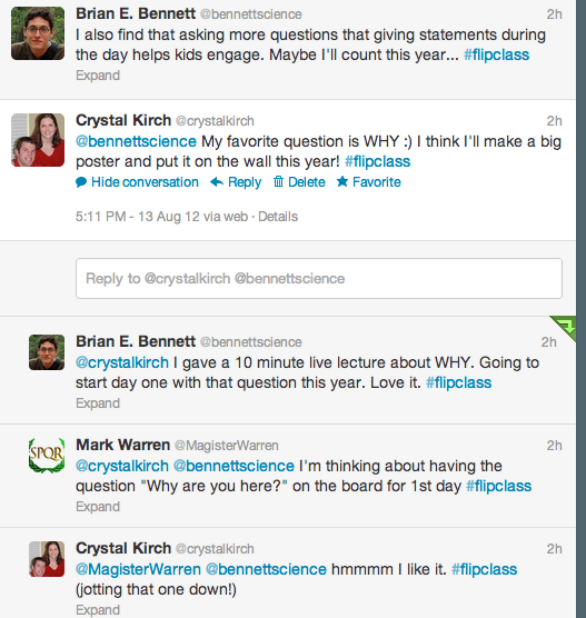 Flipping with Kirch: #flipclass chat 8/13/12 - Engaging Students