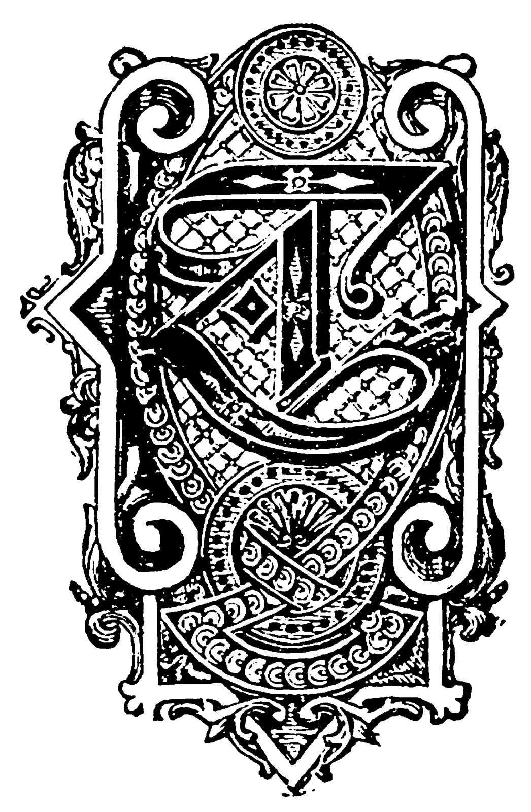 Digital Stamp Design: Printable Antique Drop Cap Image Transfer ...