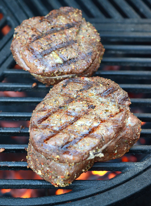 Grilled Beef Filet with Tarragon Garlic Butter