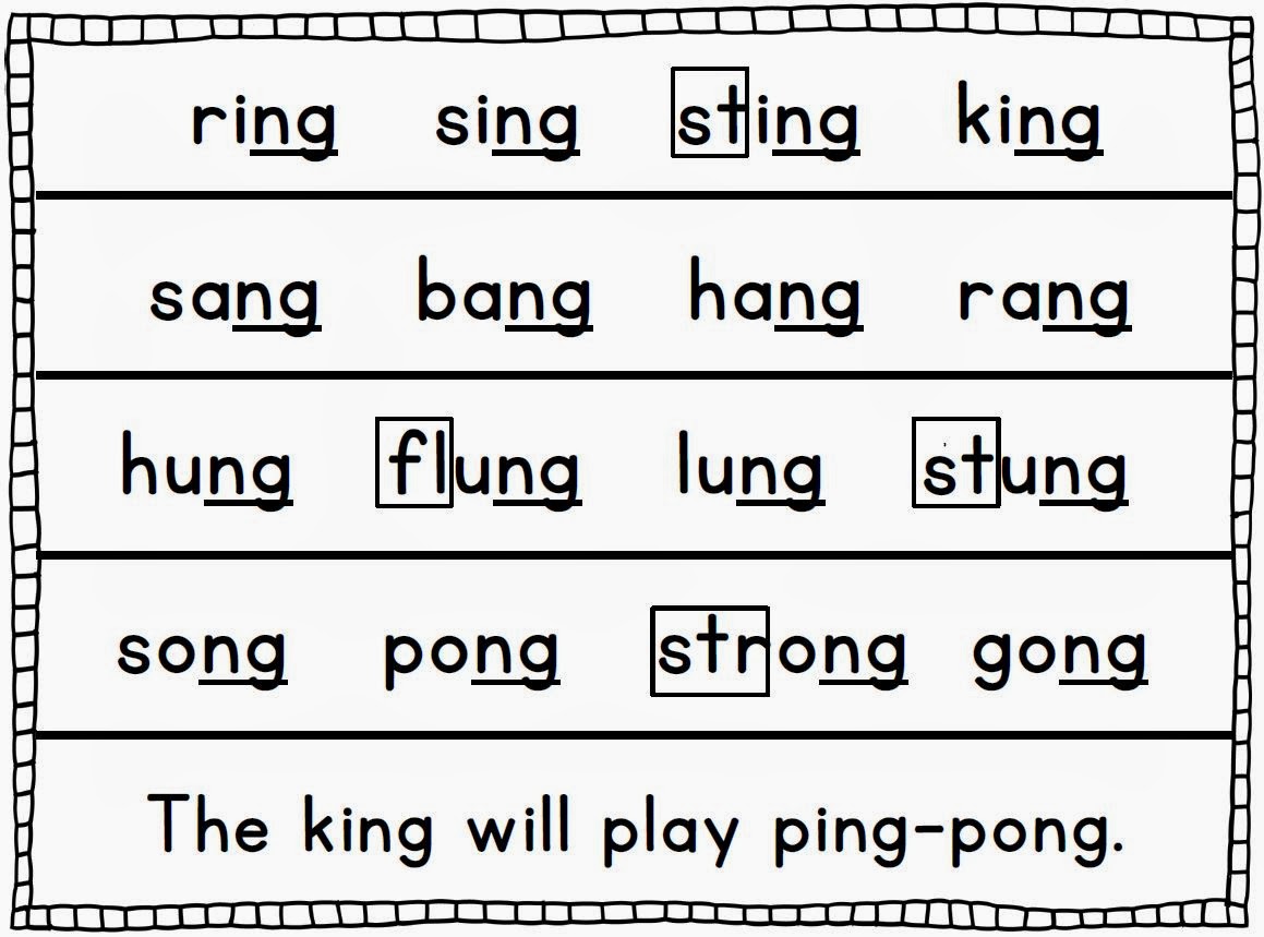 Blending Practice for /ng/ - Classroom Freebies