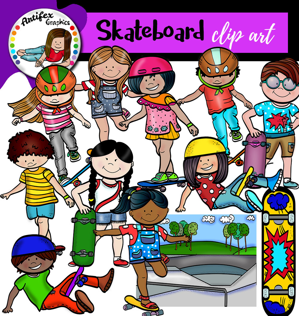 Artifex Graphics: Skateboard clip art set
