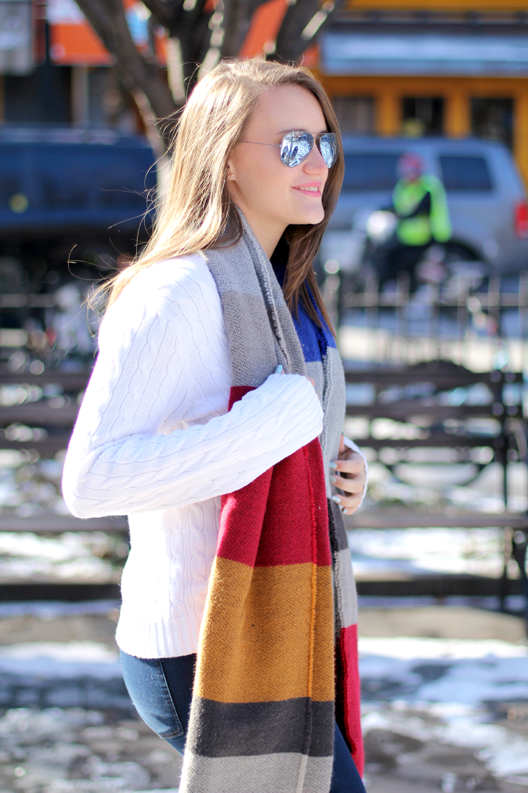 Color Block Large Scarf and Burberry Bowpark Raincoat | Connecticut ...