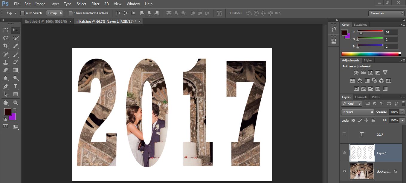 Cara Membuat Teks Bergambar dengan Photoshop