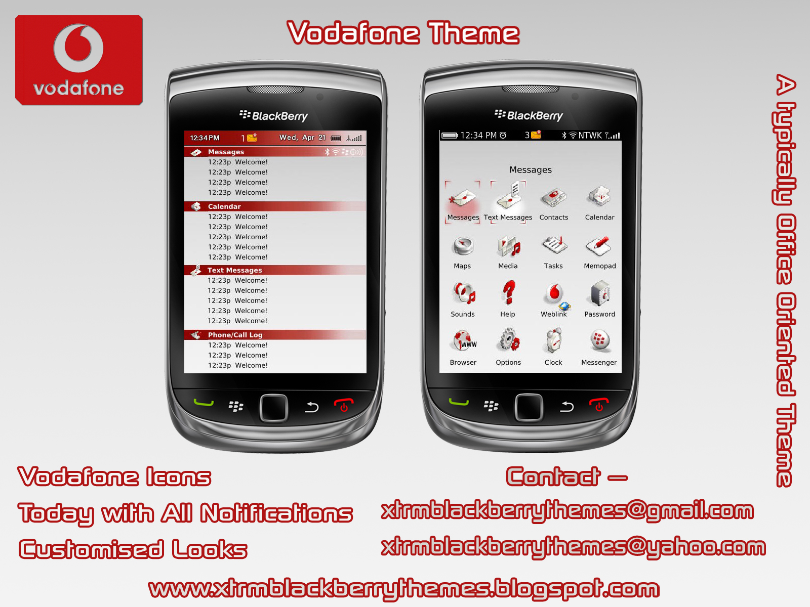 Vodafone Official Theme for Torch 9800 (3 Versions)