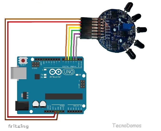 TecnoDomos: Sensor de chamas de 5 canais com Arduino