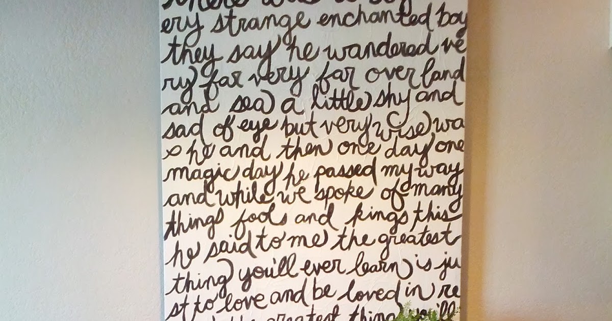 The Framed Lady: project 1 of 25/NATURE BOY SCRIPT PAINTING