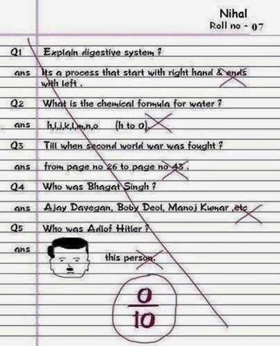 Funny Pictures: Teacher gives zero marks for writing the right answers