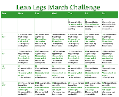 Lean Legs March Week 2 Exercises | Fun, Fit and Fabulous!