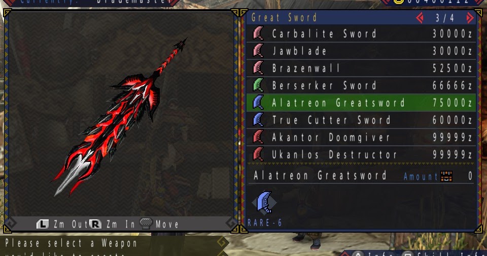 Download Mod Texture Weapon GS - Alatreon Greatsword [Stygian Greatsword] MHP3RD For Emulator ...