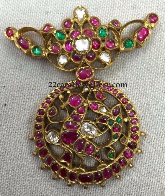 Dark Ruby Pendant Sets 40 to 50gms - Jewellery Designs