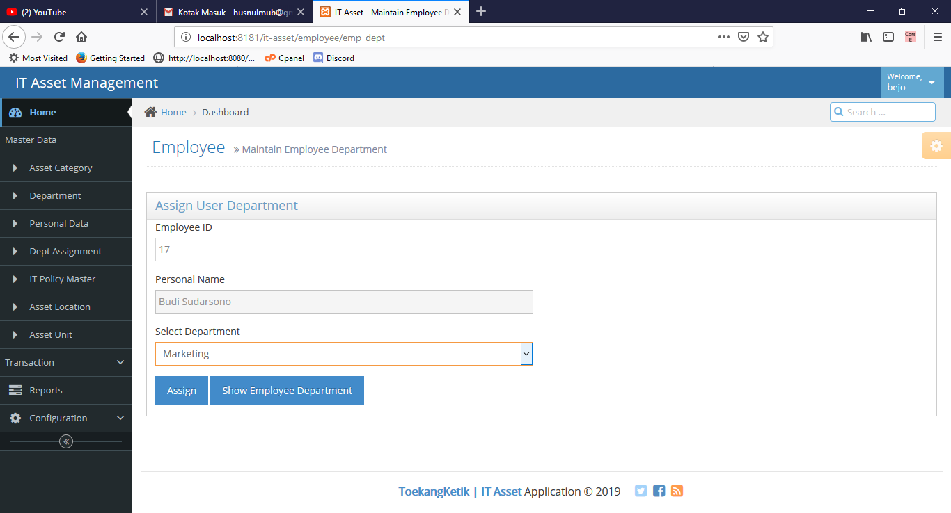 IT Asset Management Dengan PHP MySQL