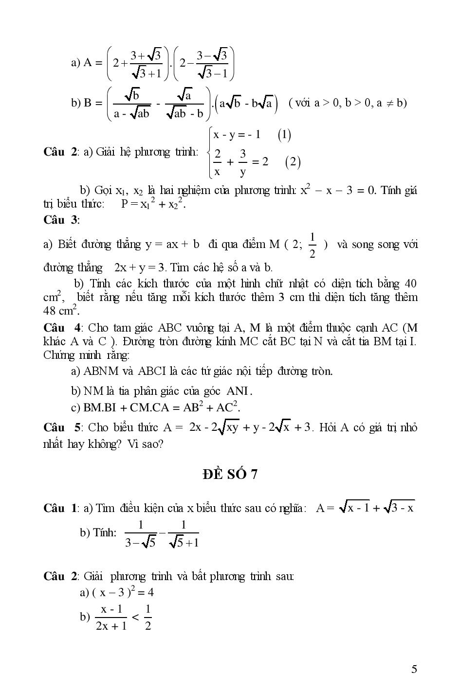 On thi cap toc Dai Hoc khoi A,B,C,D: Bo De Thi Tuyen Sinh Vao lop 10 ...