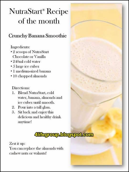 NutraStart Crunchy Banana Smoothie Recipe - 4Life Transfer Factor Malaysia