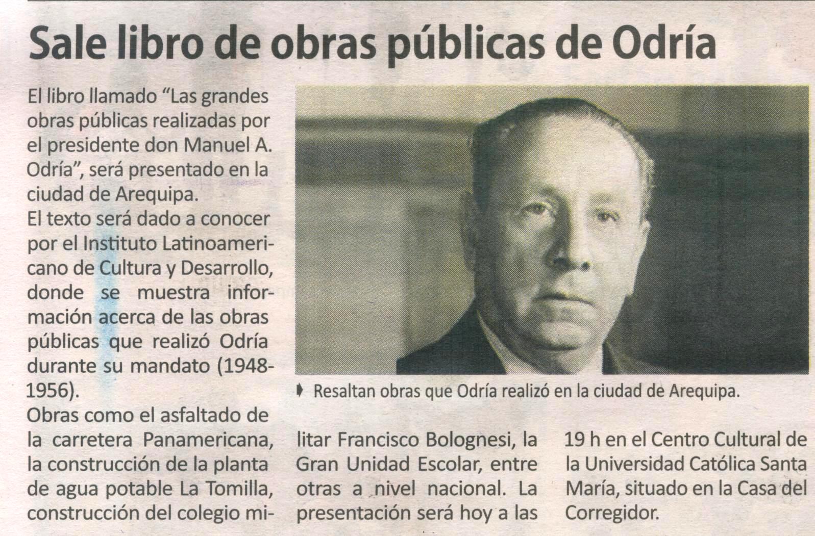 La Macro Región Sur del Perú: El Presidente Odría y sus grandes obras ...