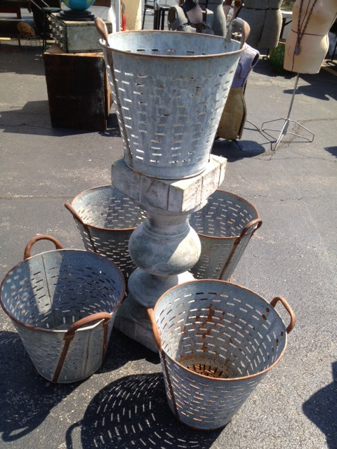 Decorating with Vintage Olive Buckets | Driven by Decor