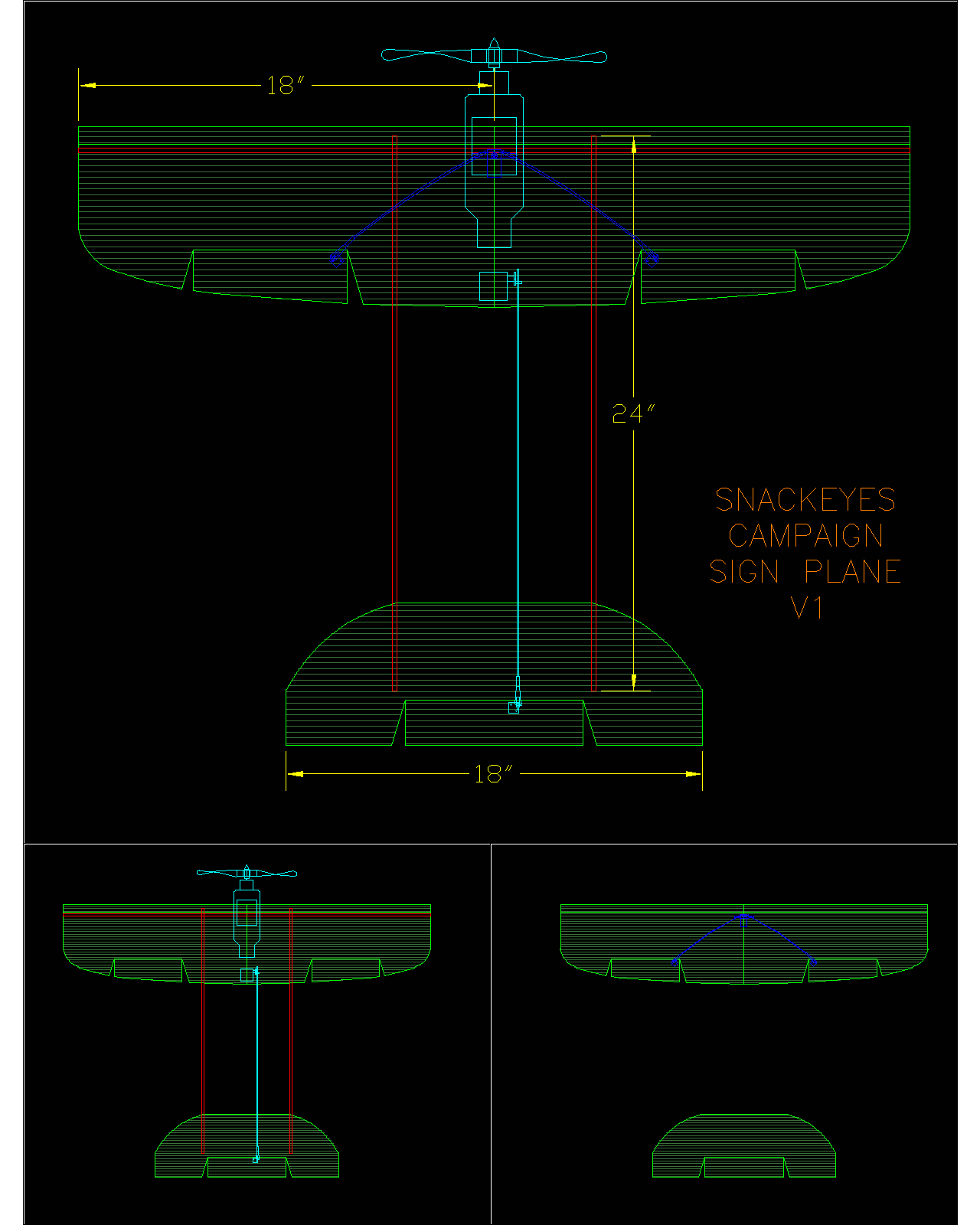 snackeyes: Coroplast Political Sign Twin Boom RC Airplane - V1