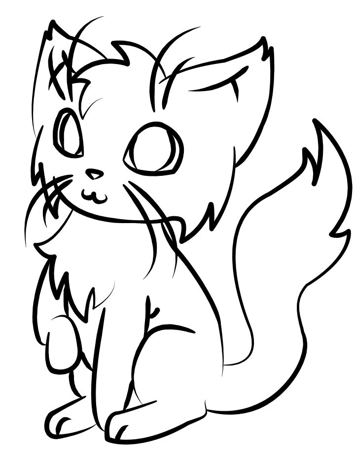 Kids Page: - Cat Line Drawing Images Coloring Pages