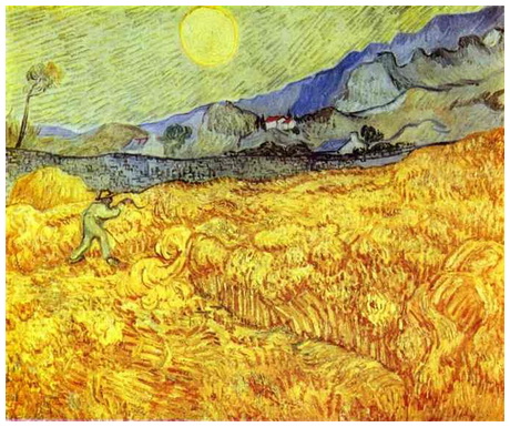 Cărţi Dragi: Lan de grau cu secerator - Van Gogh