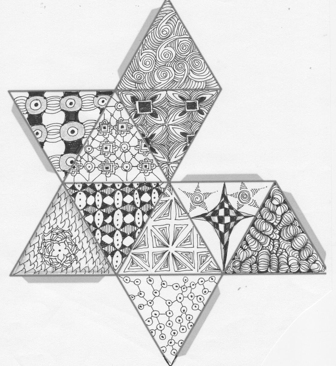An Artist Labyrinth: Ginny Stiles CZT: Zentangle on a Icosahedron