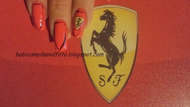 simple nails: 291 Scuderia Ferrari nail art FERRARI