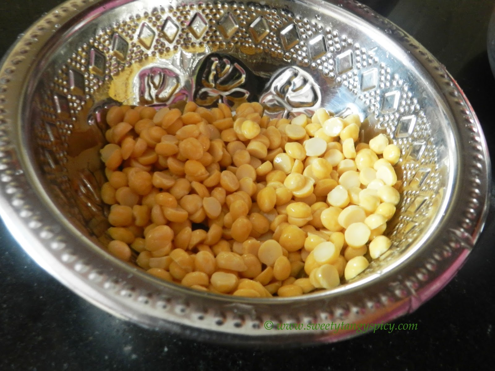 Pressure cook the soaked gram with enough water. The water level should ...