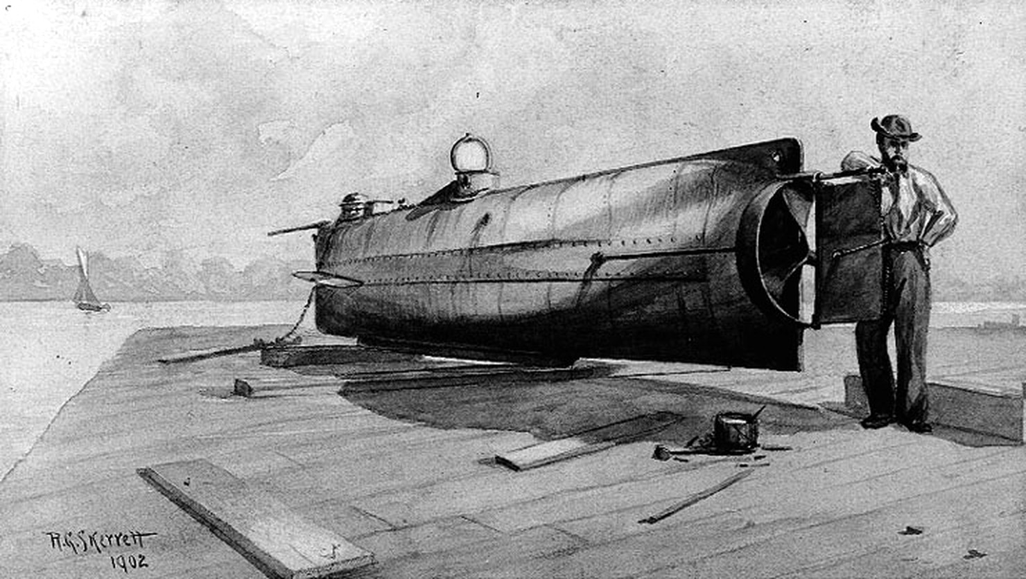 Confederate Submarine H.L. Hunley (1863-1864) Public Domain Clip Art ...