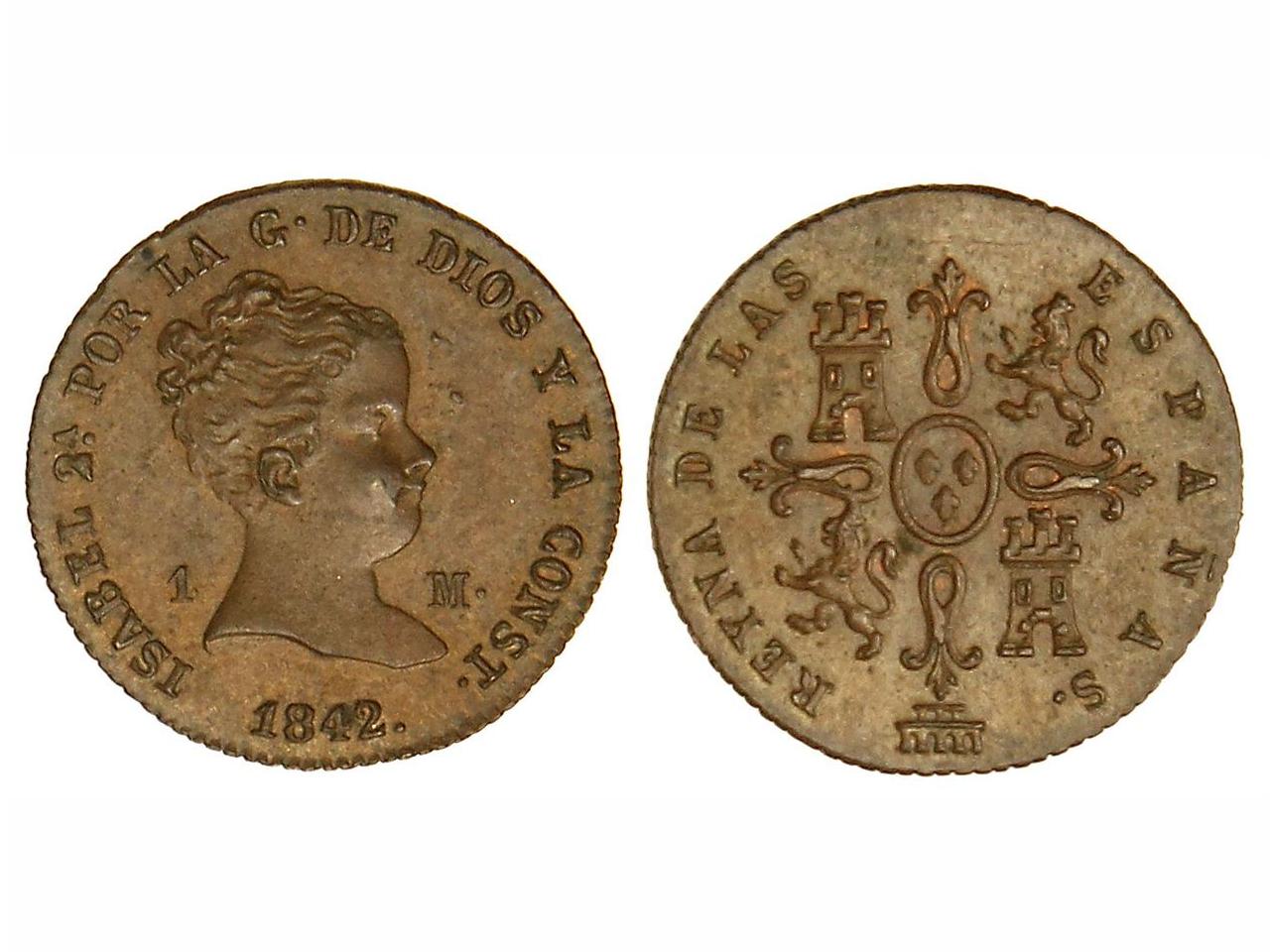 Blog Numismatico - Isabel II Reina de las Españas: * MARAVEDÍS LEYENDA ...