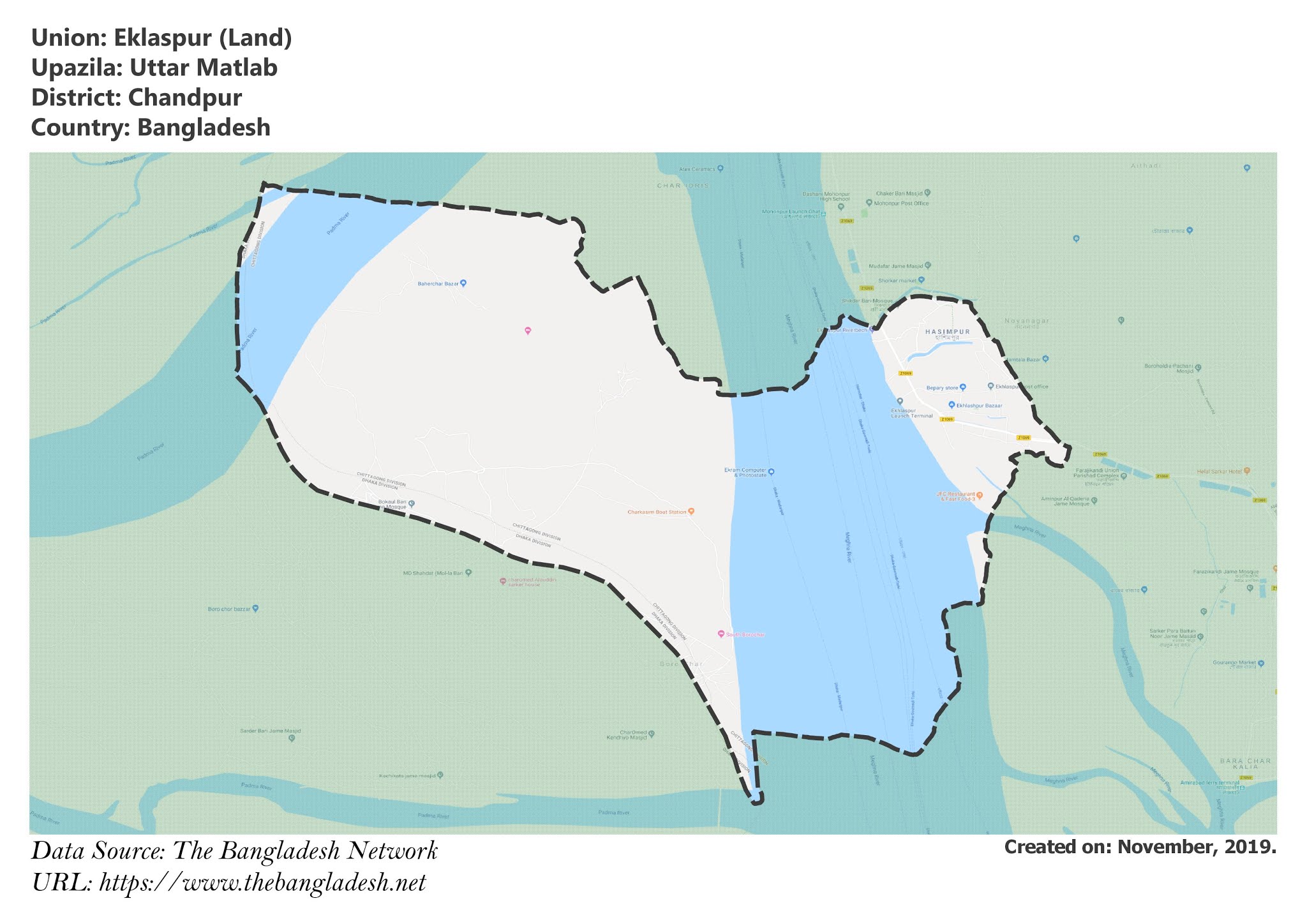 Eklaspur Union, Chandpur