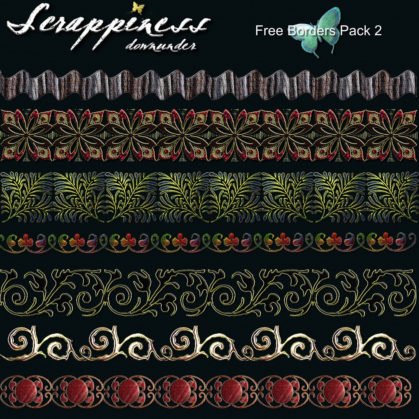 Scrappiness Downunder: Free Borders Pack 2