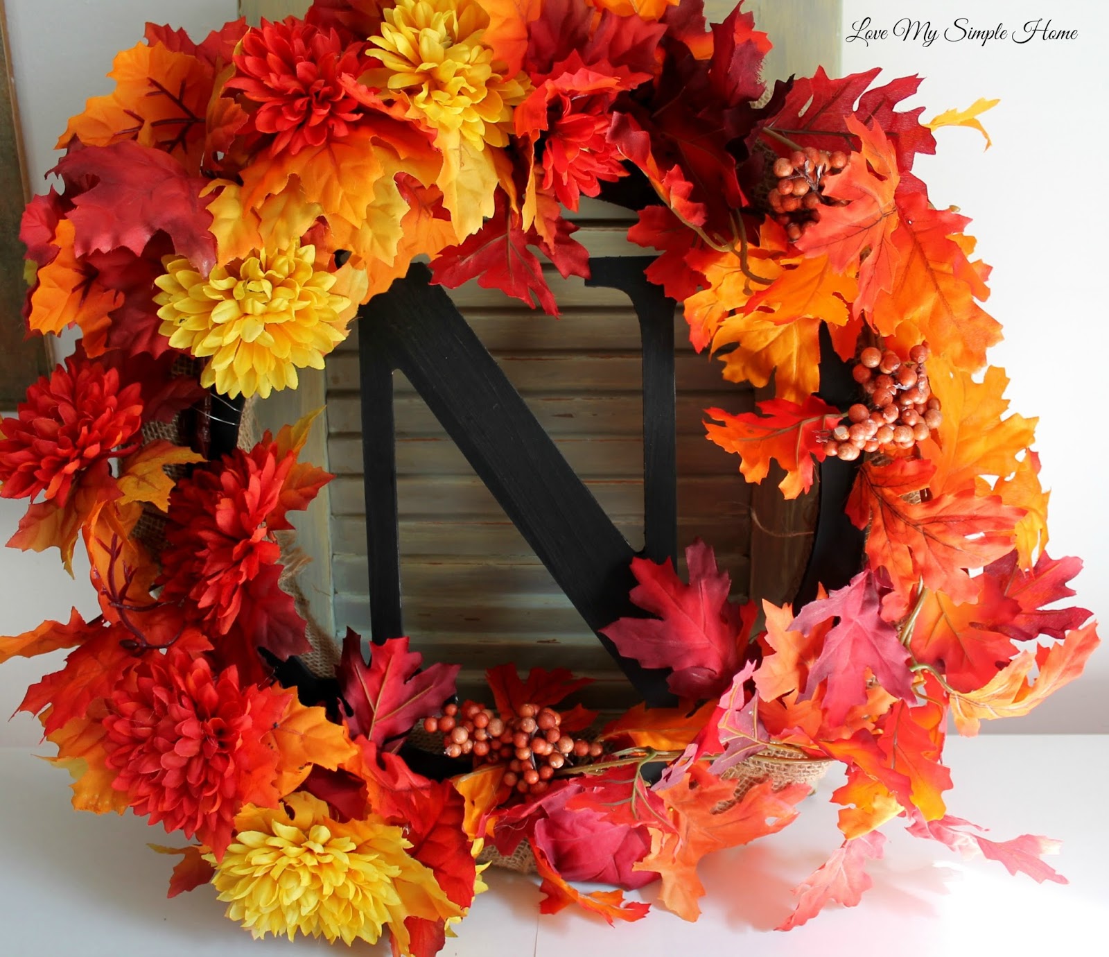 Monogram Fall Wreath | love my simple home