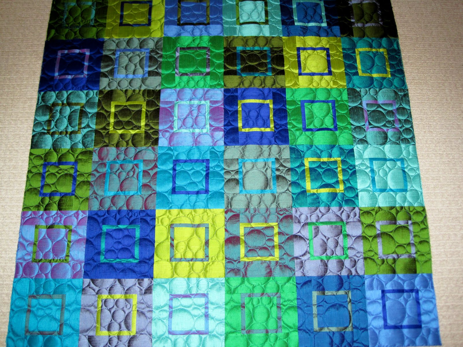 Finely Finished Quilts: Connie's Silk Quilt