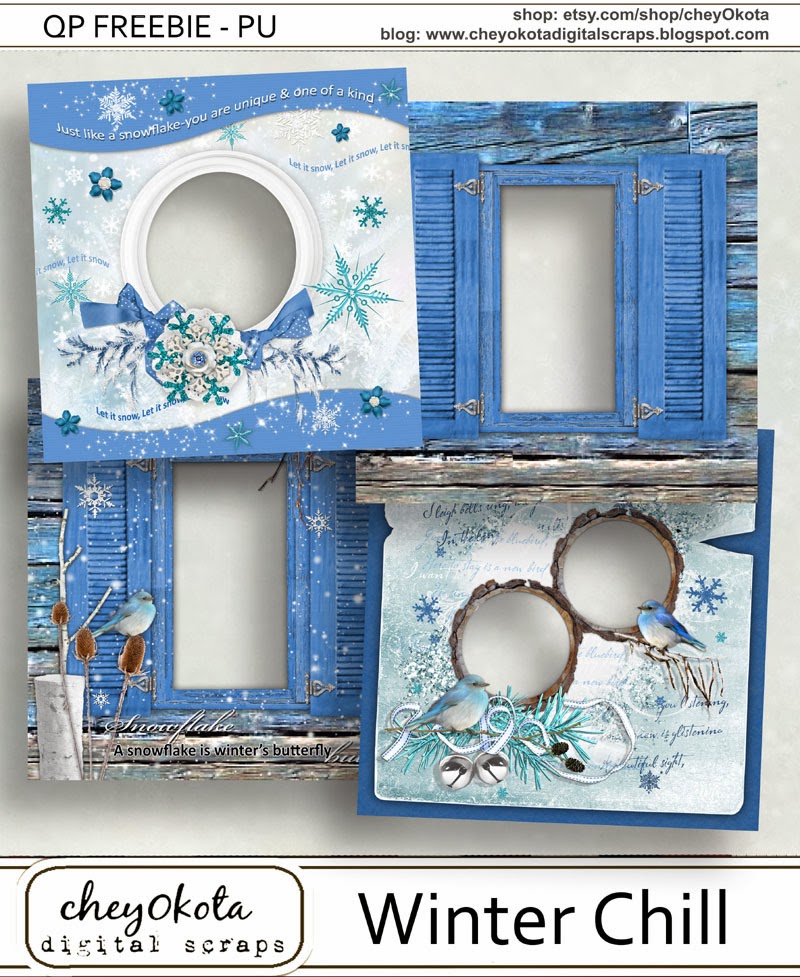 cheyOkota digital scraps: Winter Chill Freebie Quick Pages
