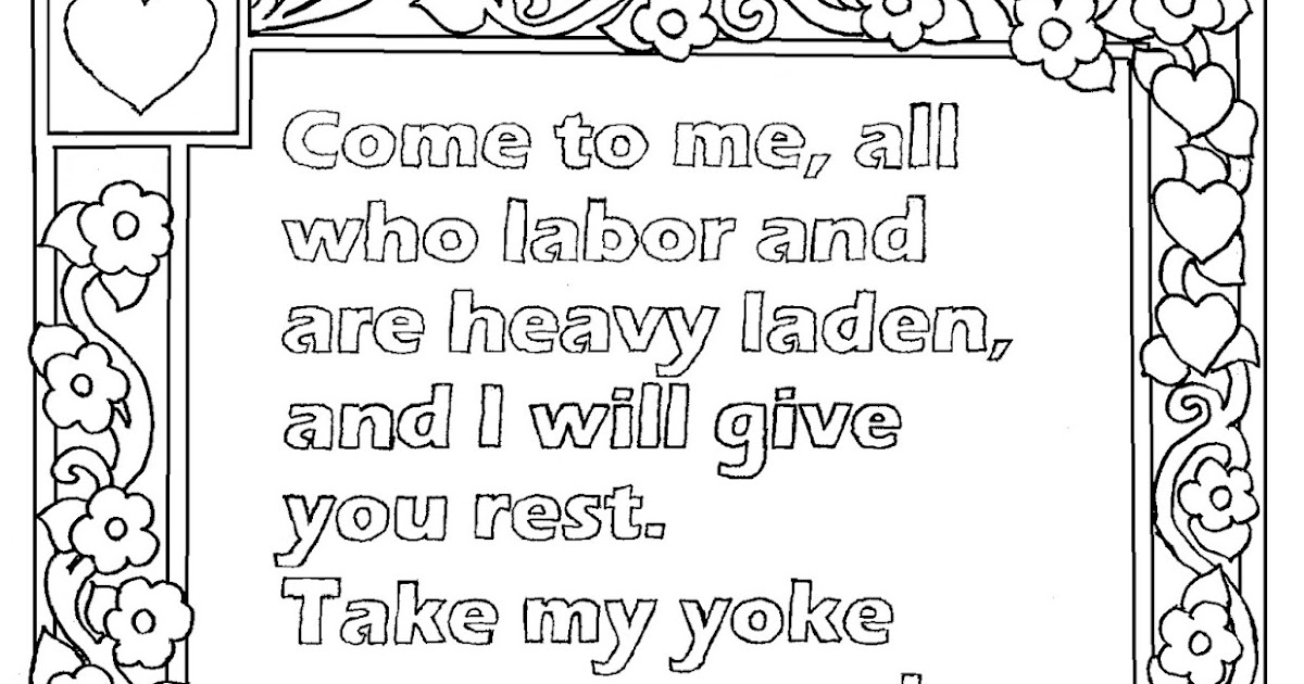 Coloring Pages For Kids By Mr Adron Matthew 11 28 29 Print And Color coloring-pages-for-kids-by-mr-adron-matthew-11-28-29-print-and-color