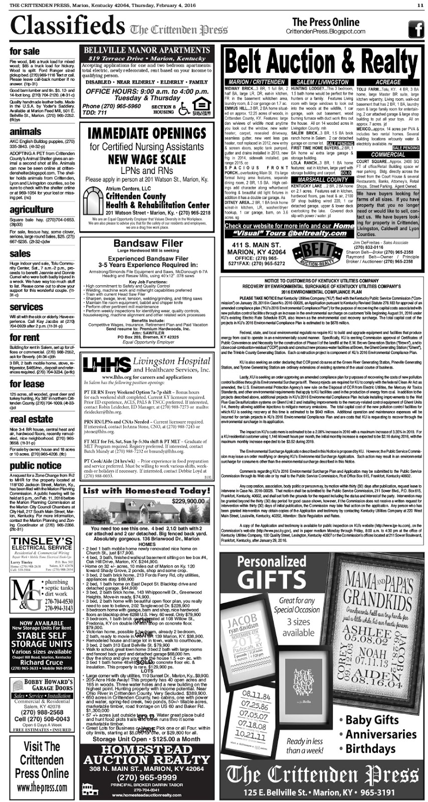 The Press Online: Classifieds