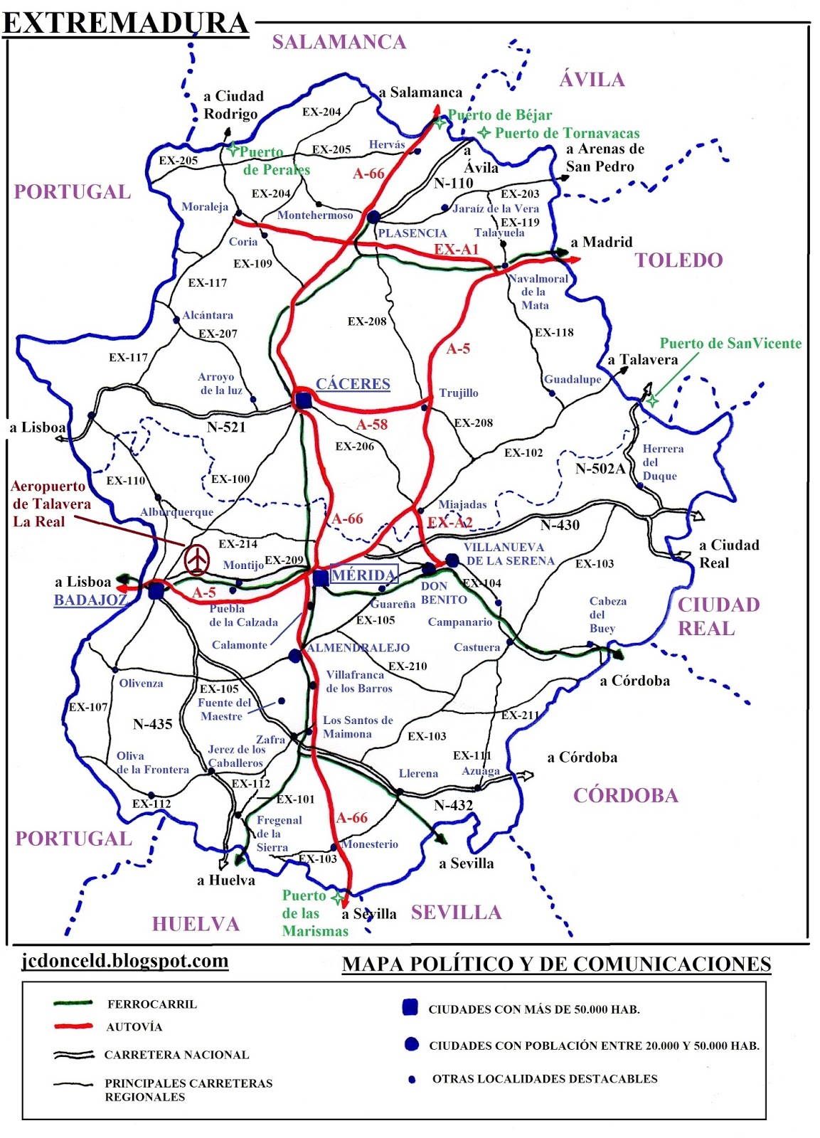 Atlas geográfico Extremadura