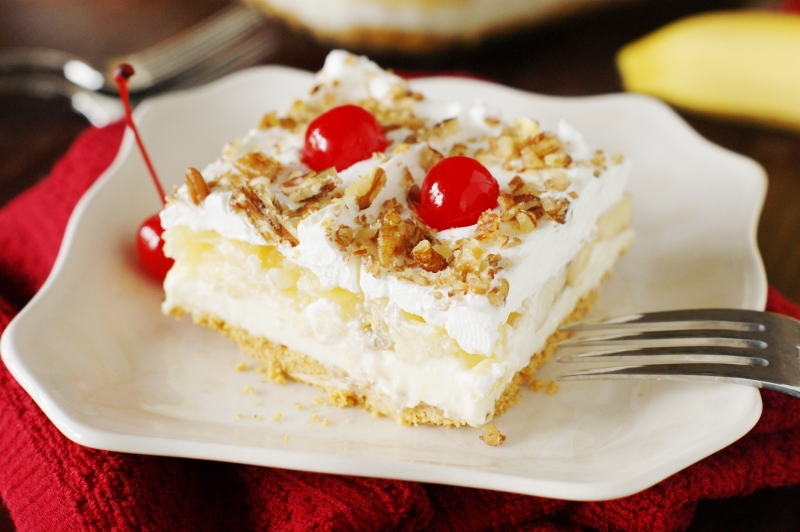 Nobake Banana Split Cake The Kitchen Is My Playground Abilgailish