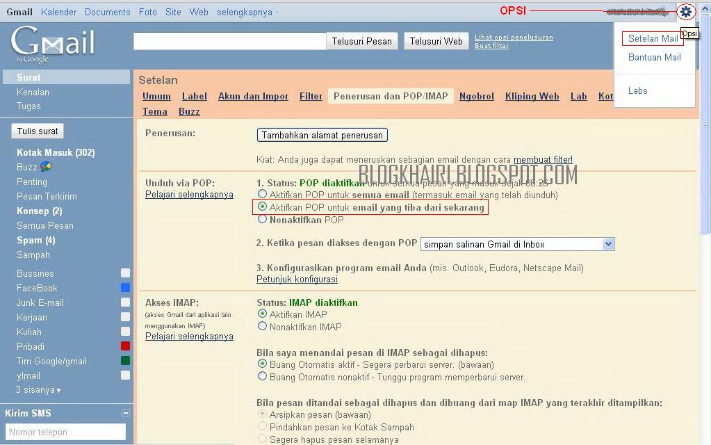 Pengaturan Gmail di Outlook Express 2007 | bLogKhairi