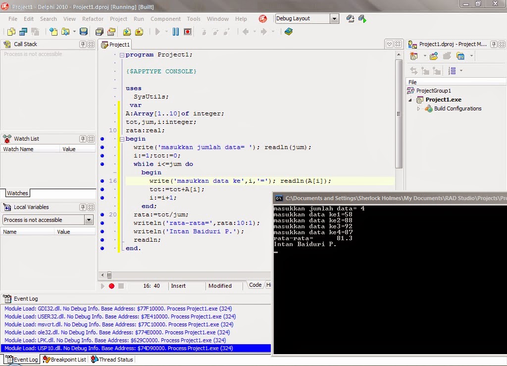 ALGORITMA: Array Pada Delphi