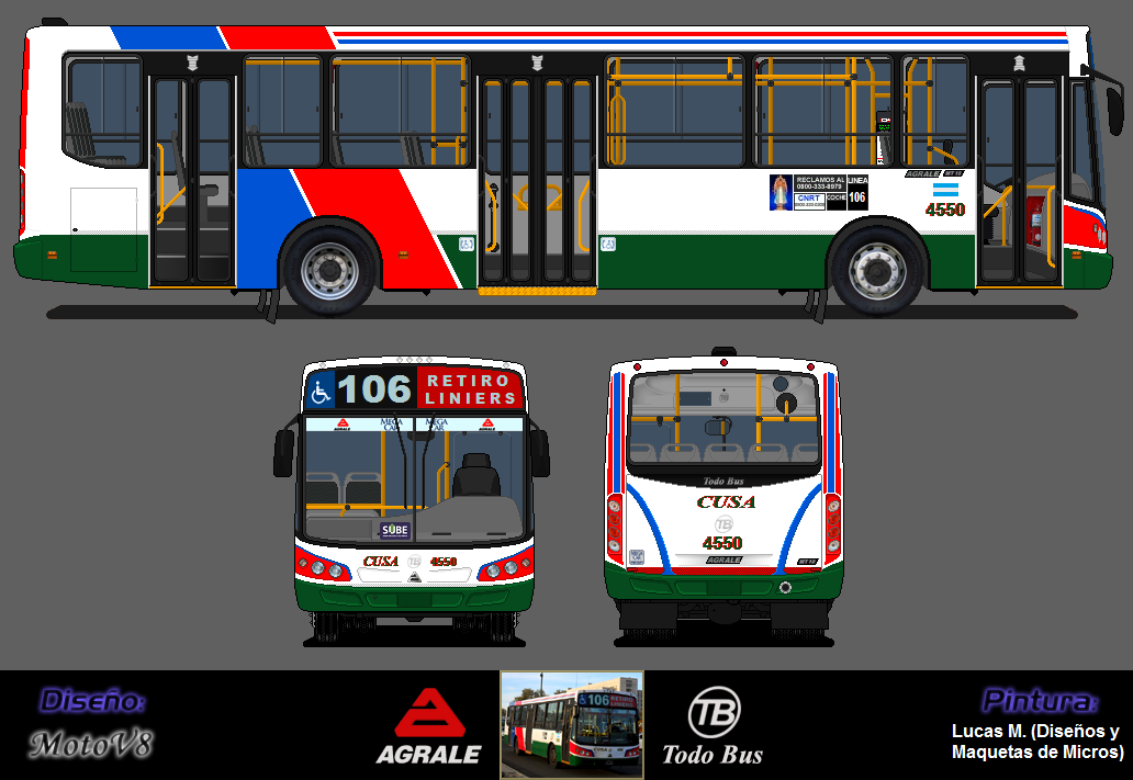 Diseños y Maquetas de Micros: Todo Bus MT 15 - Linea 106