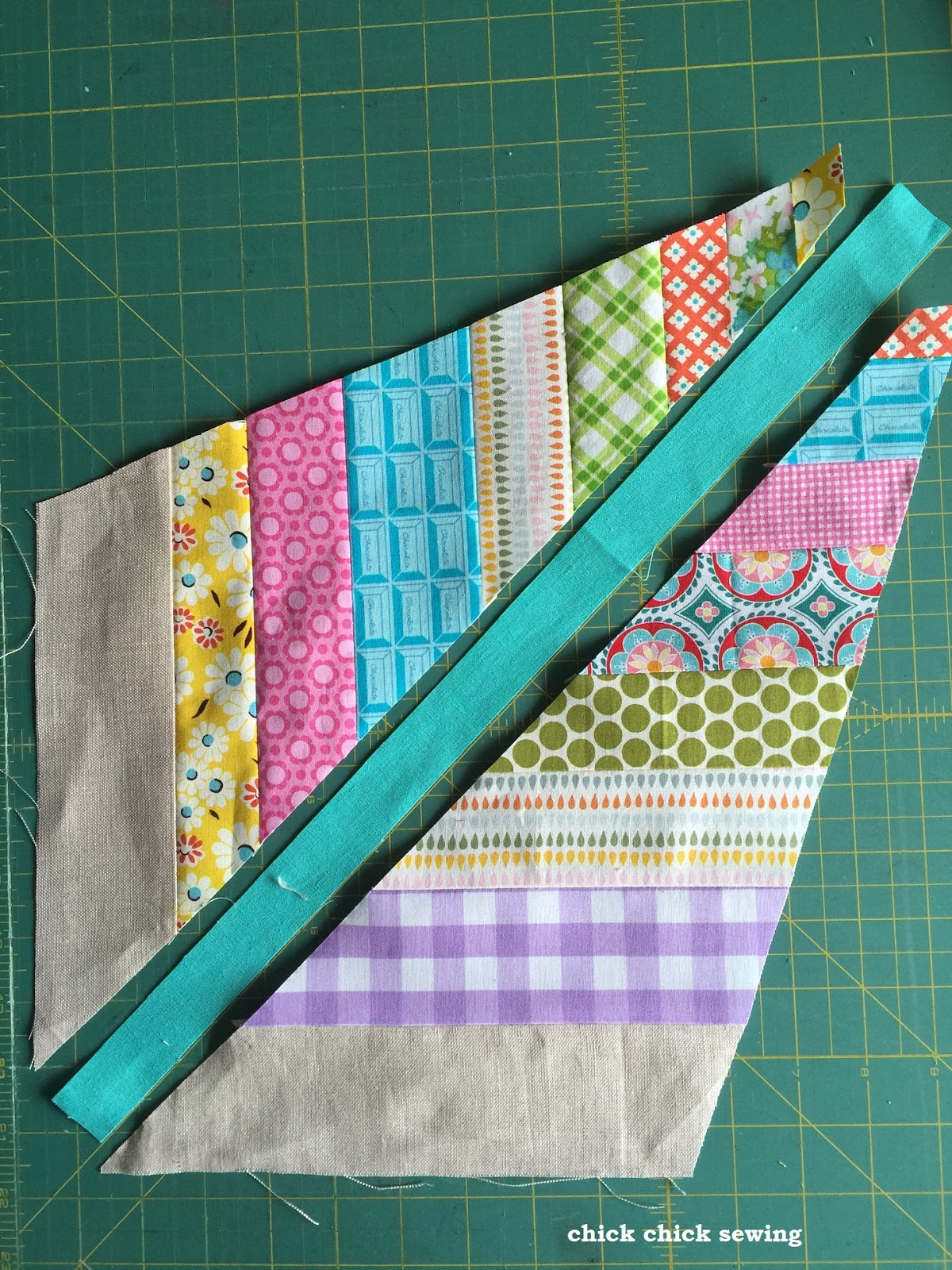 chick chick sewing: ♪ Patchwork feather quilt making ♪ パッチワークの羽（フェザー）作り♪