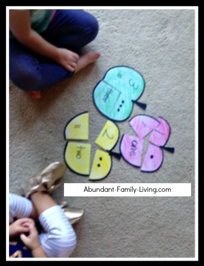 Abundant Family Living: Apple Puzzles for Teaching Numbers