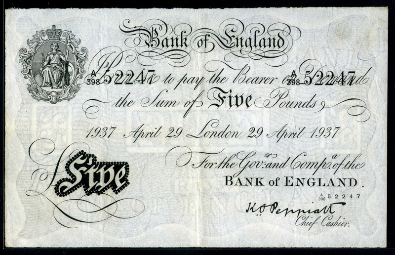 British White Five Pounds Note Britannia Bank Of England White Fiver british-white-five-pounds-note-britannia-bank-of-england-white-fiver