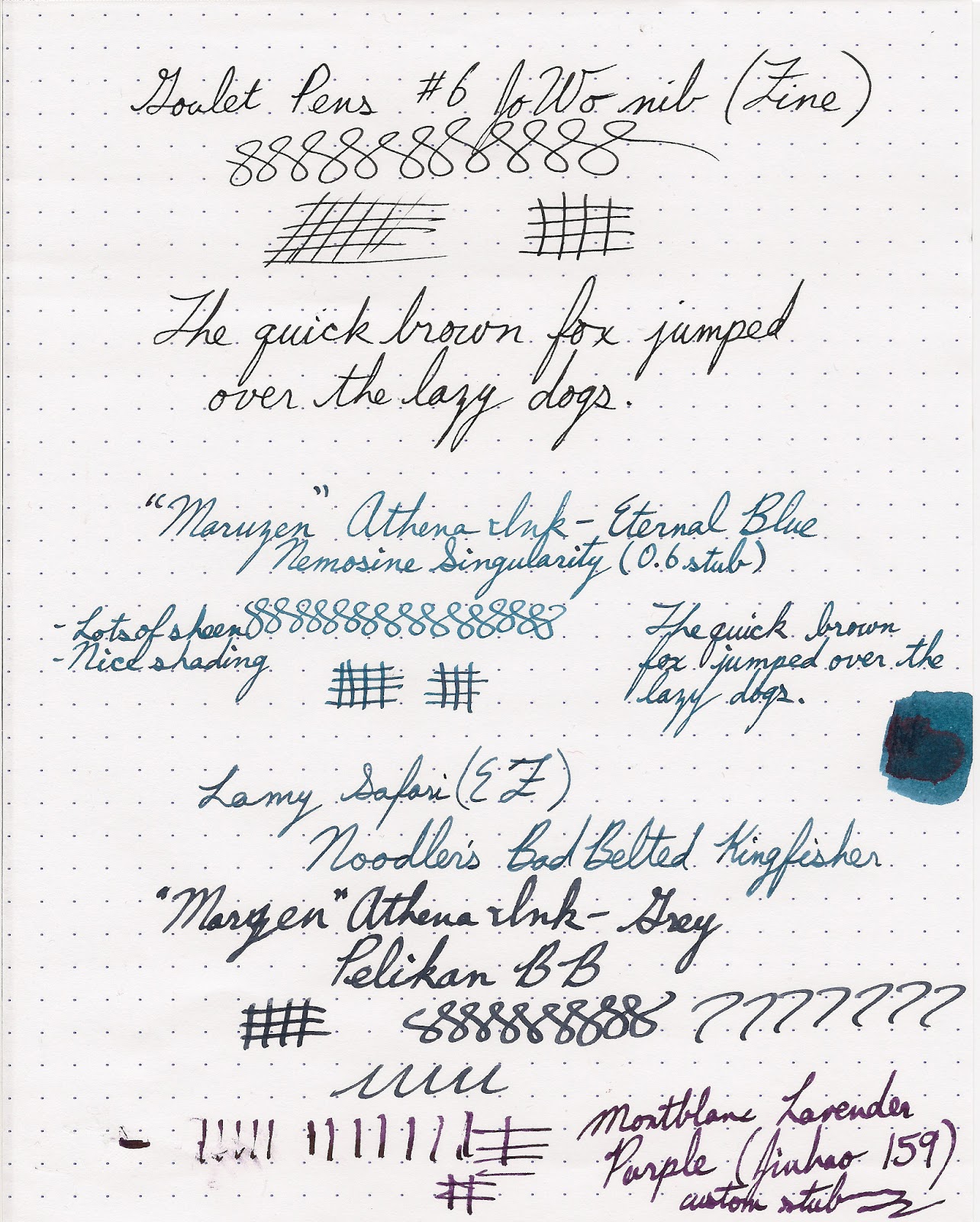 Fountain Pen Writing Samples