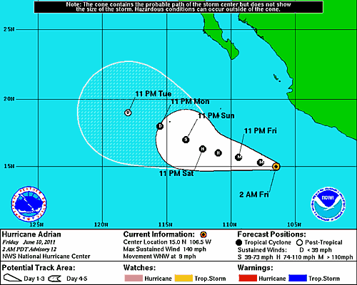 The Weather Centre: June 10- Major Hurricane Adrian Morning Discussion